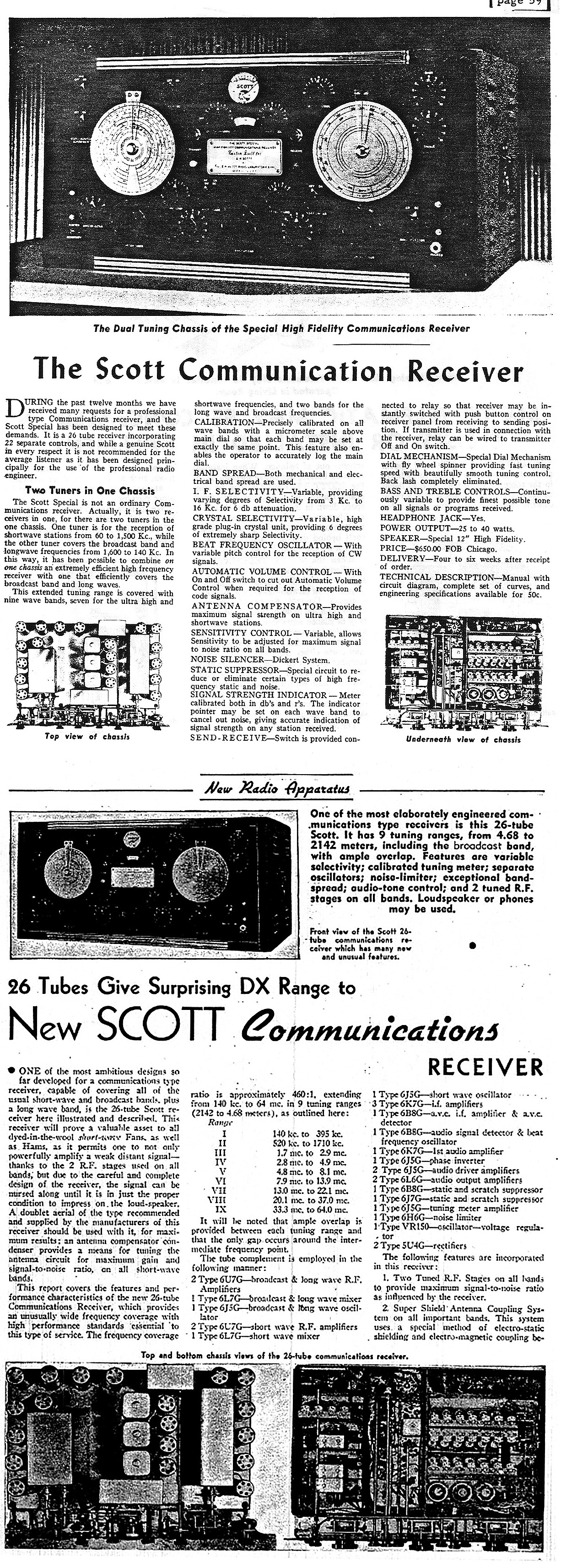 EH Scott Special Communications Receiver Built For Ernest H. Scott ...